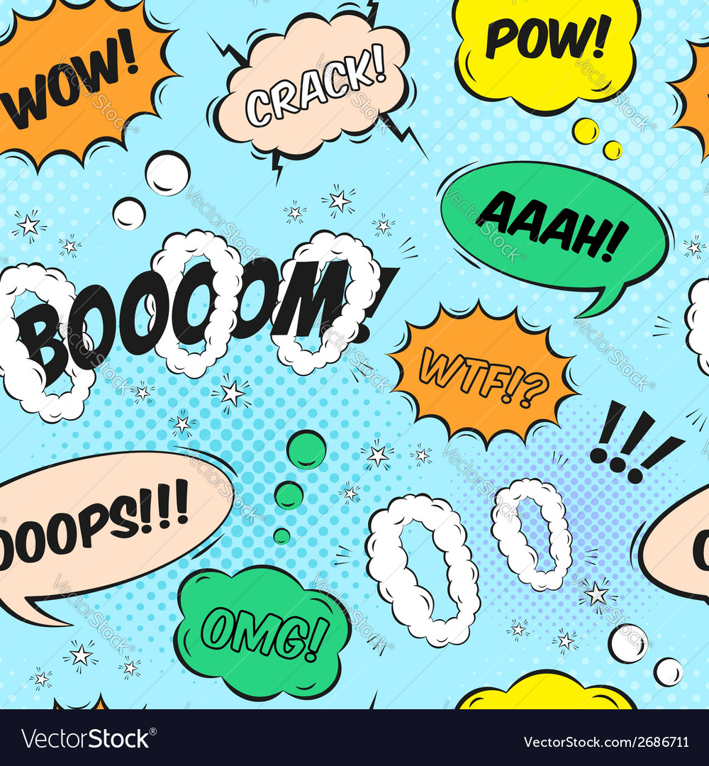 Comic design seamless pattern Royalty Free Vector Image