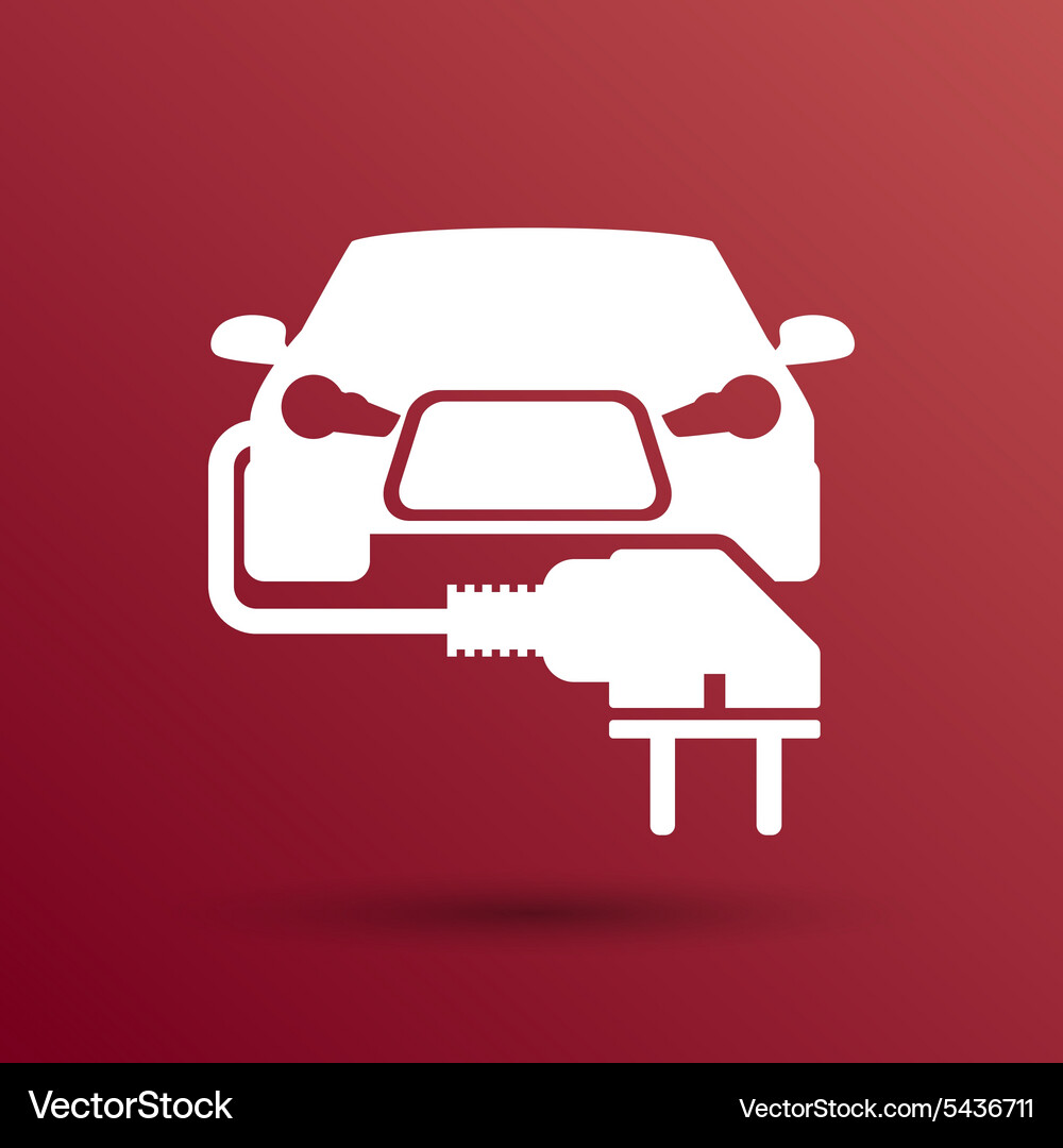 Electric car plug icon eco fuel Royalty Free Vector Image