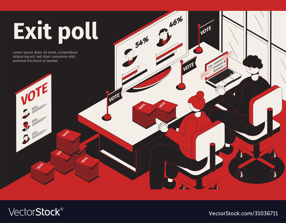 Exit poll isometric background Royalty Free Vector Image