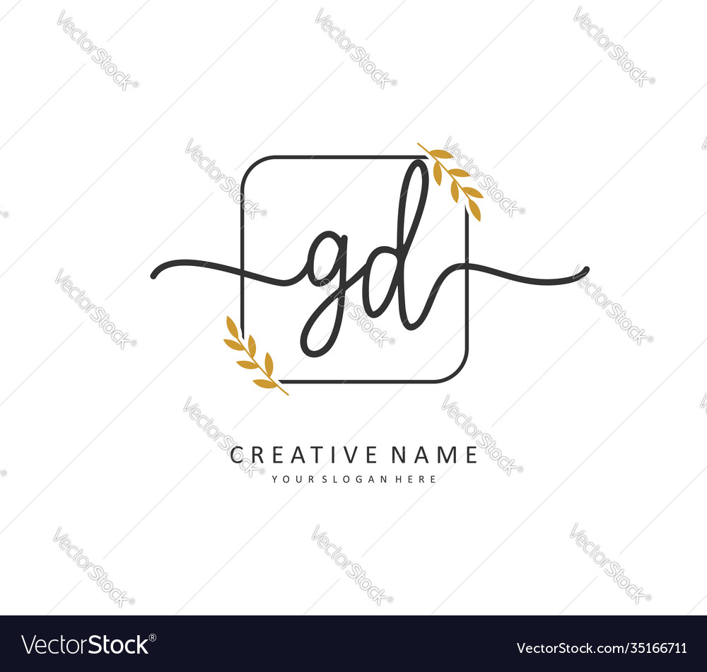 Gd initial letter handwriting and signature logo Vector Image
