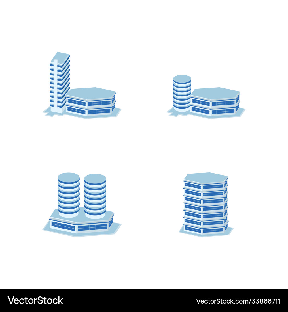 Hexagon with modern and circular tower building se