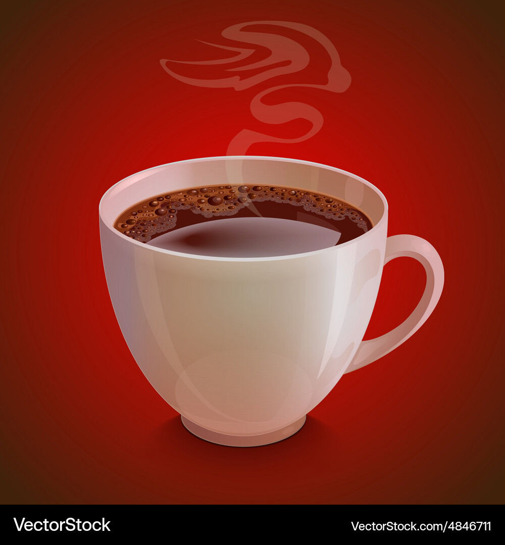Isolated realistic white coffee with vapor Vector Image