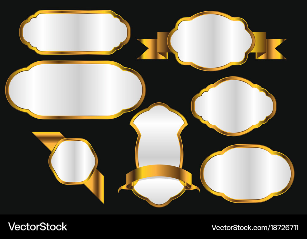 Premium quality golden labels collection design Vector Image