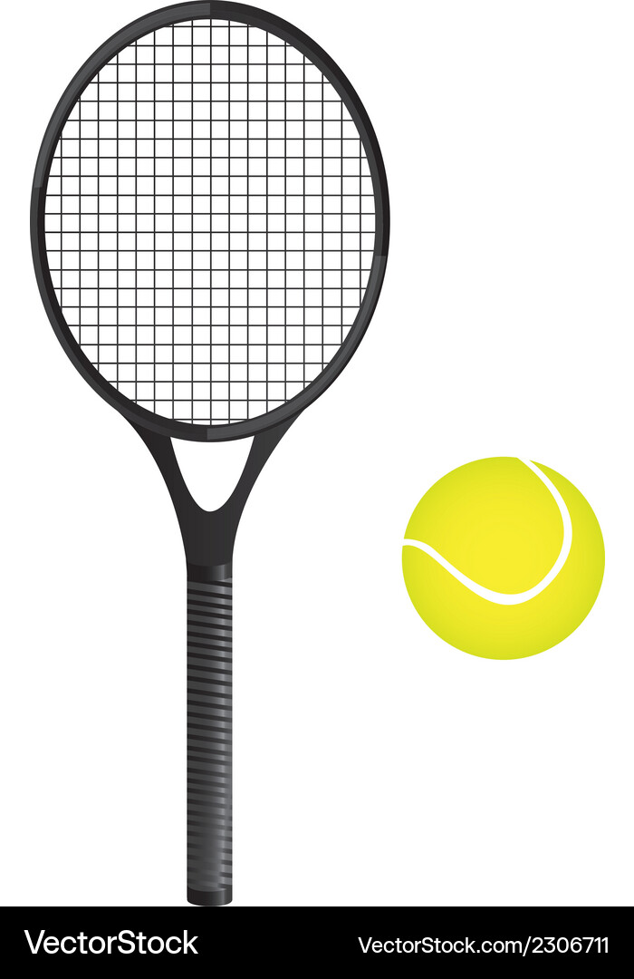 Tennis ball with racket over white background Vector Image