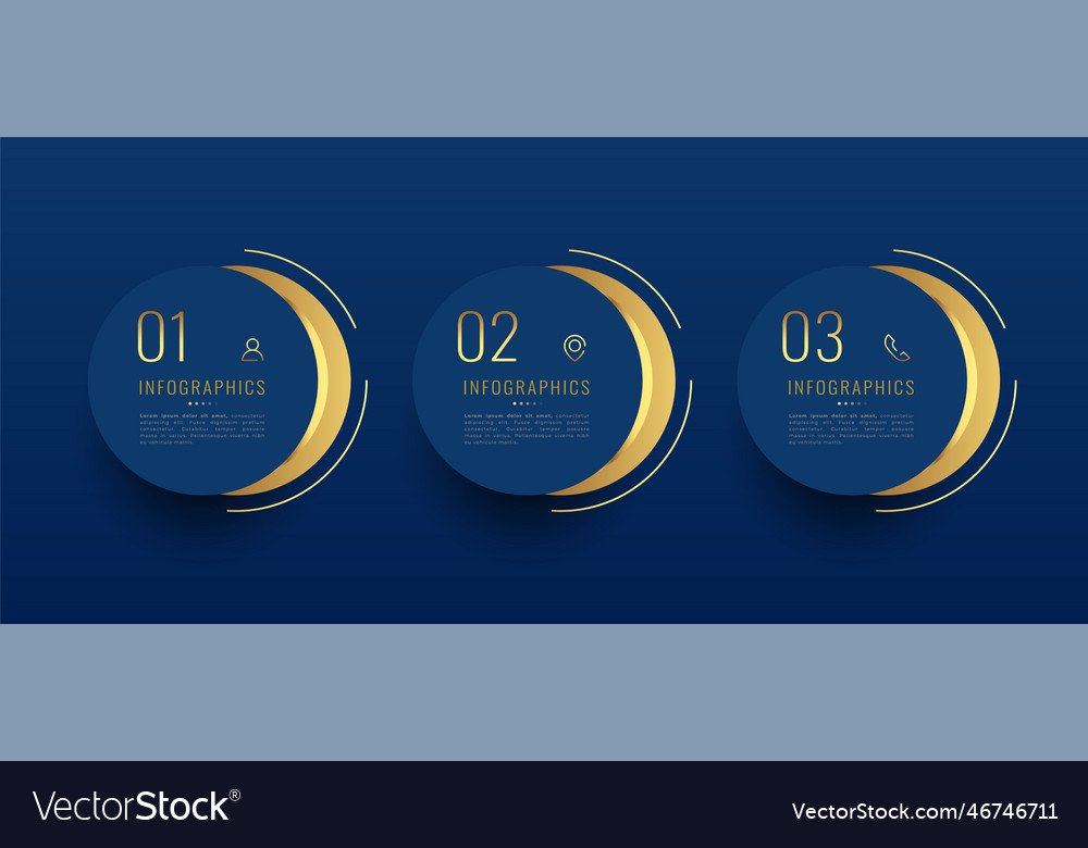Three step process sequence template for business Vector Image