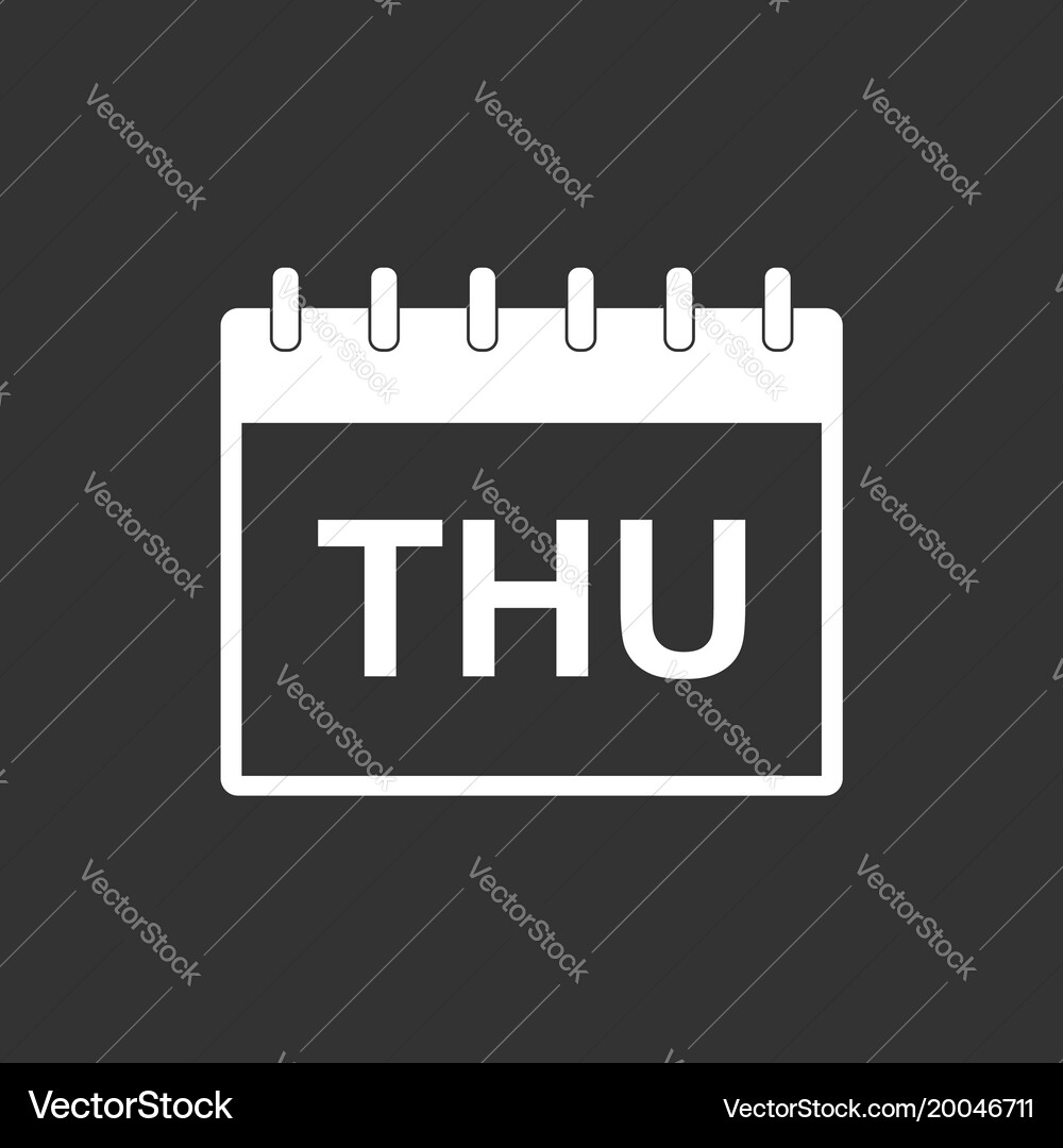 Thursday calendar page pictograph icon simple flat