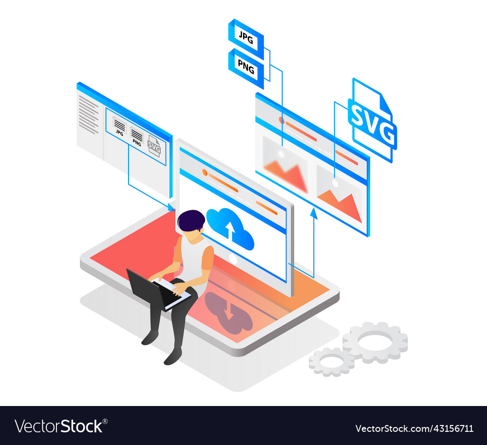 Uploading image to internet Royalty Free Vector Image