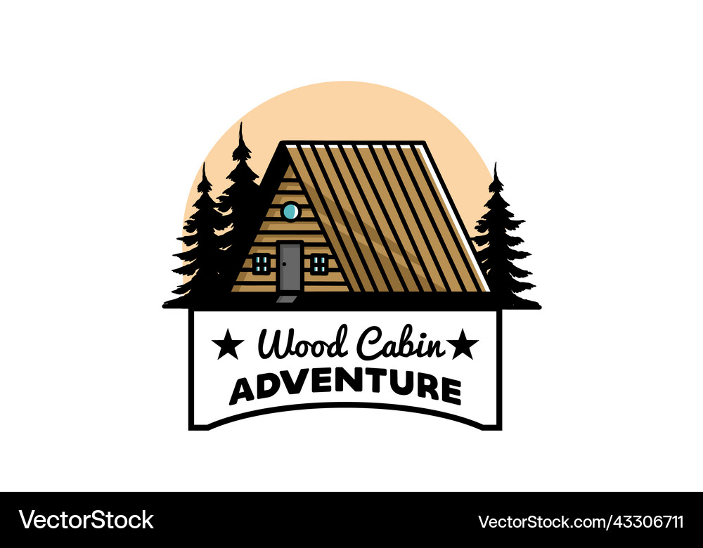 Vintage wood cabin design Royalty Free Vector Image