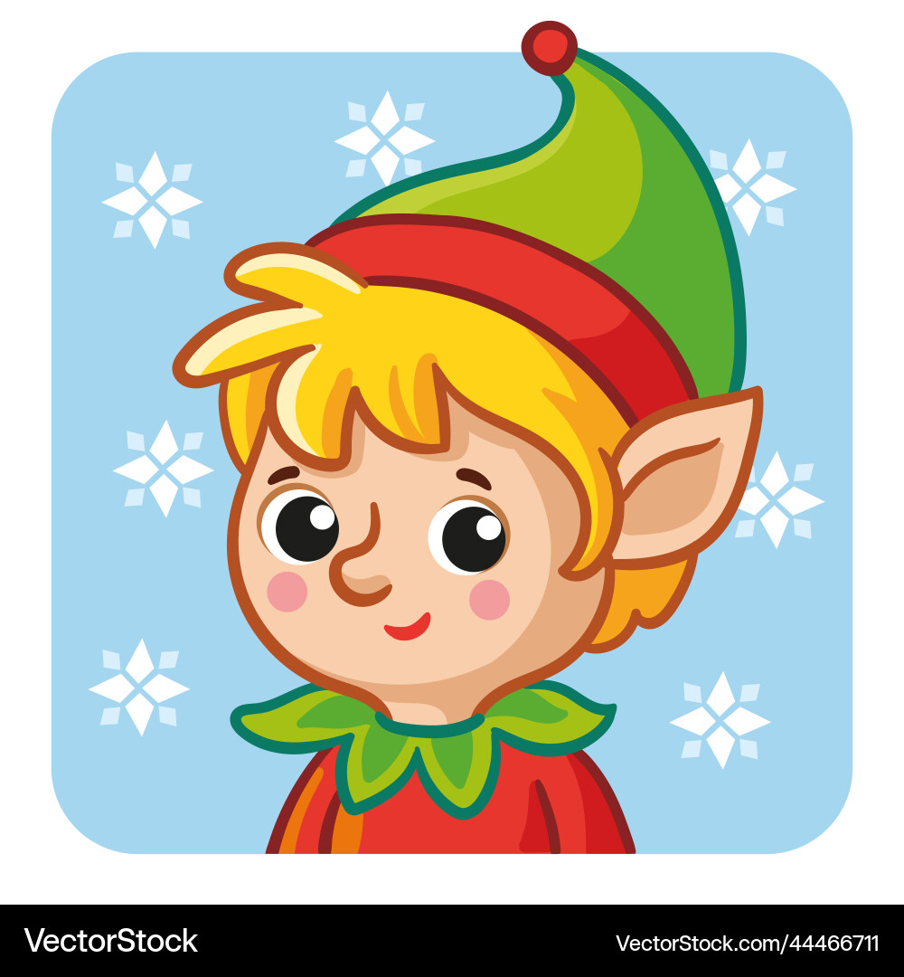 With a christmas elf on a blue Royalty Free Vector Image
