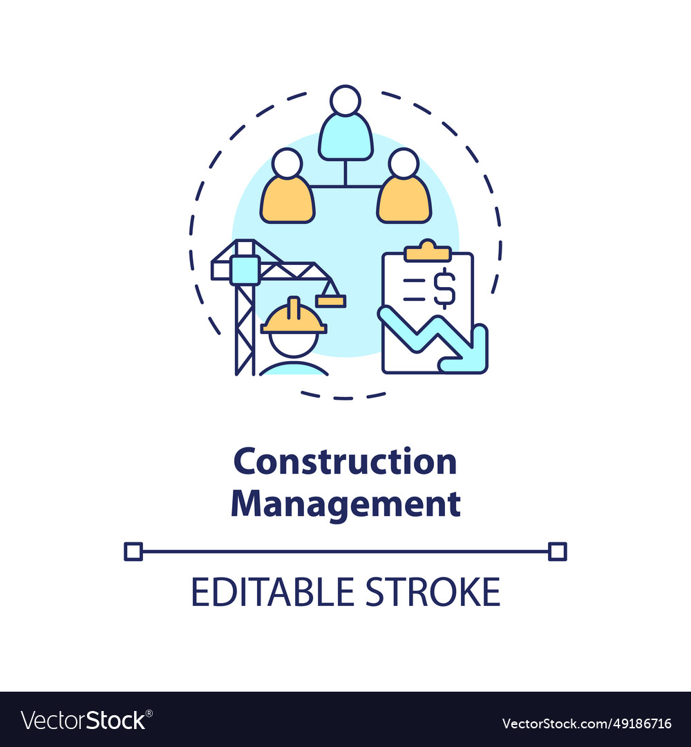 2d Thin Linear Icon Construction Management Vector Image
