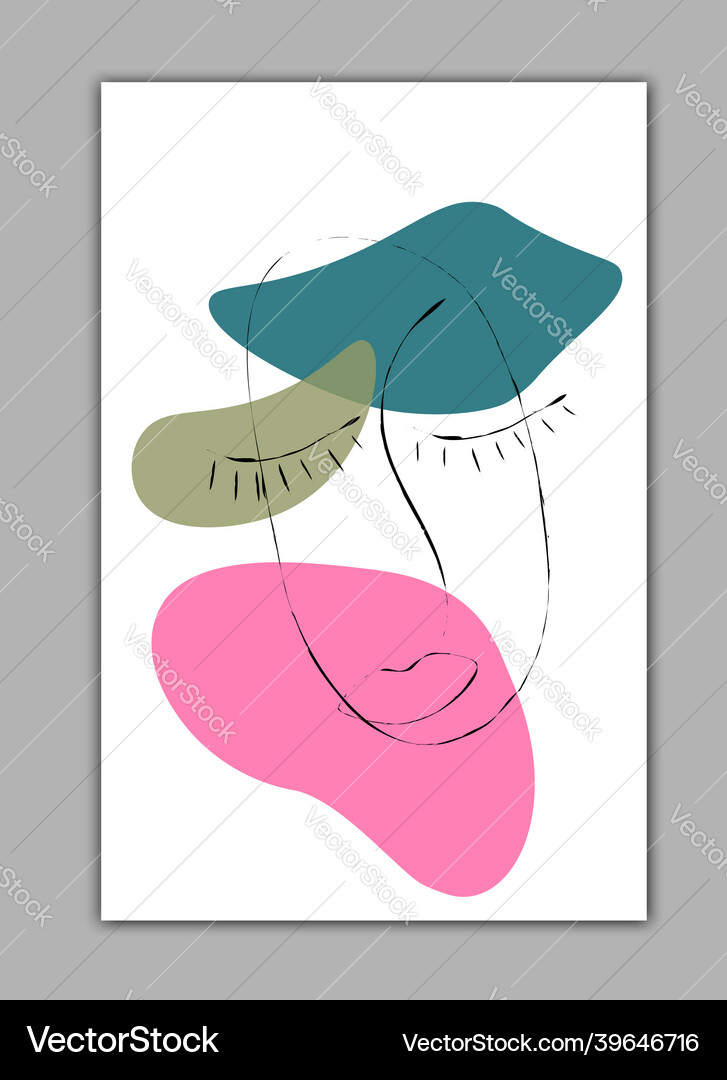 Abstract female portrait with colored spots Vector Image