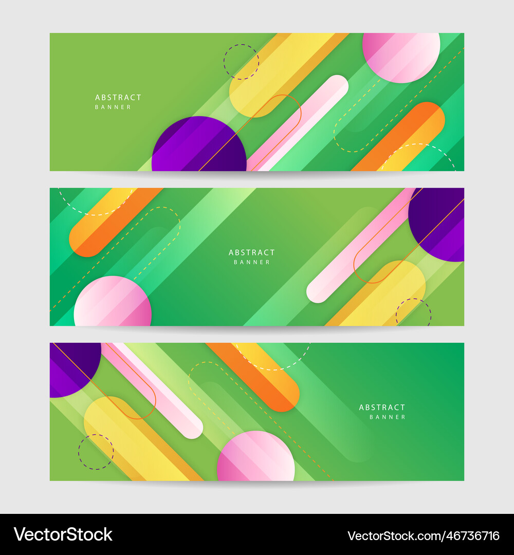 Abstract modern colorful 3d geometric banner Vector Image