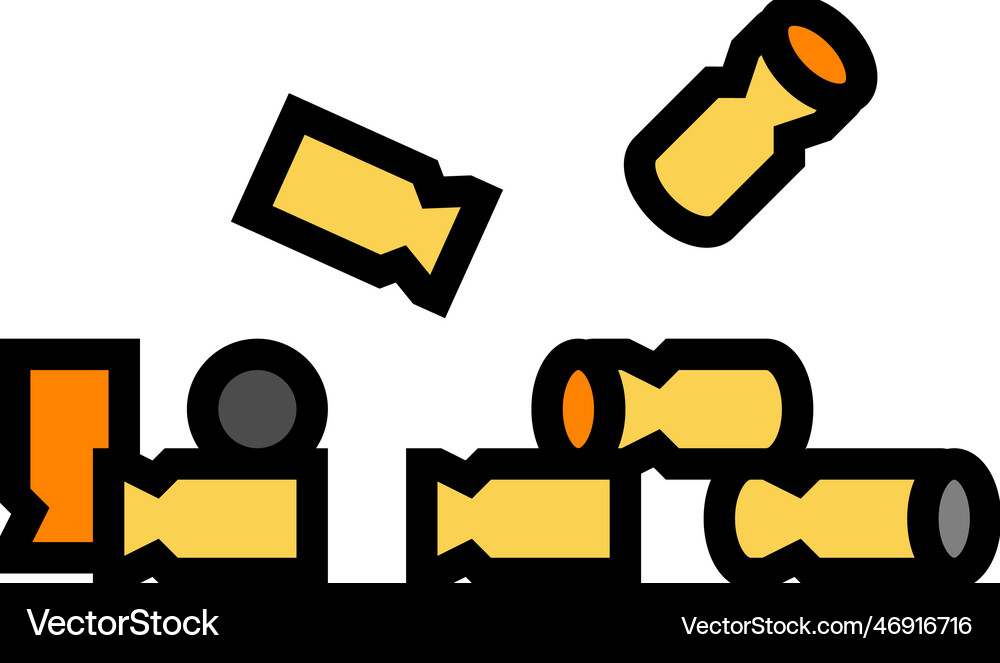 Bullet casing crime color icon Royalty Free Vector Image