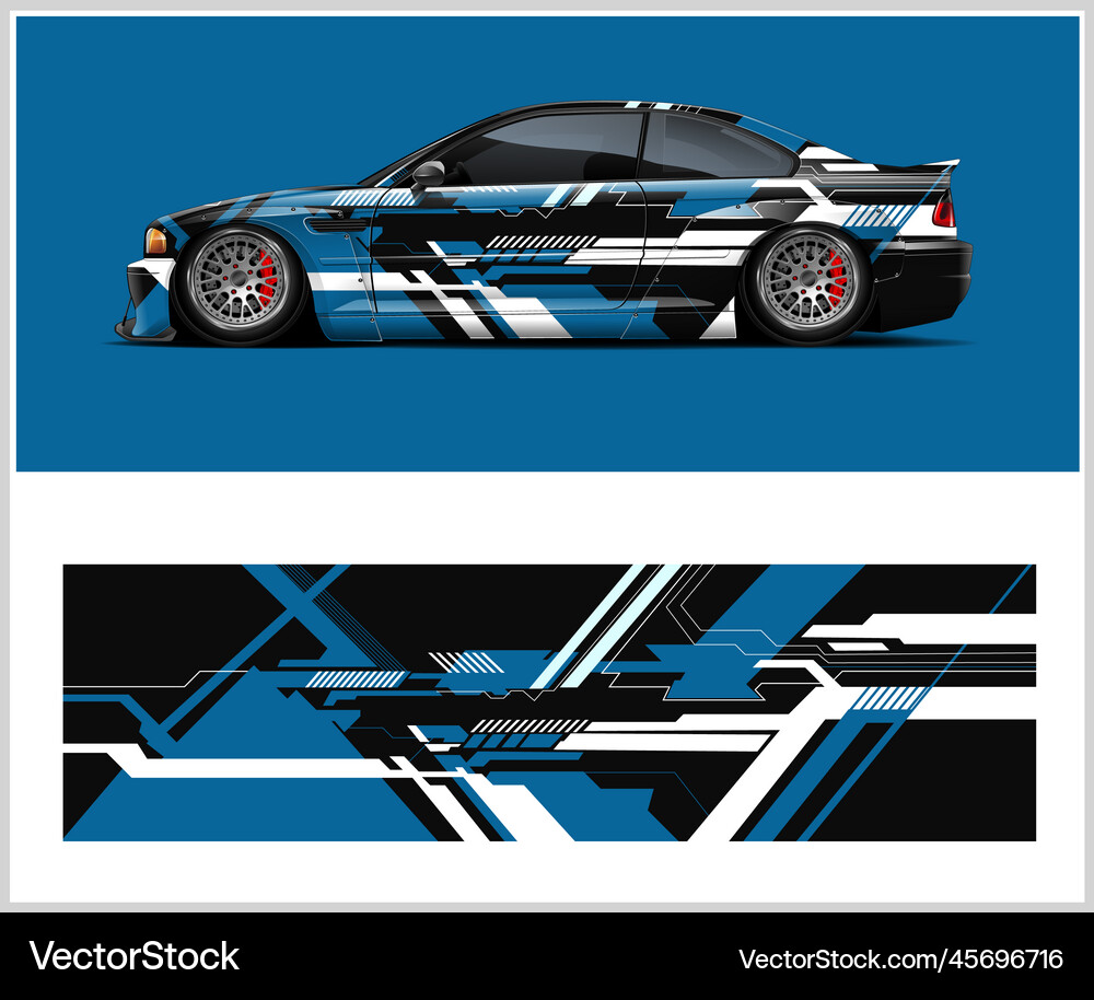 Car wrap decal design concept vehicle wrap design Vector Image
