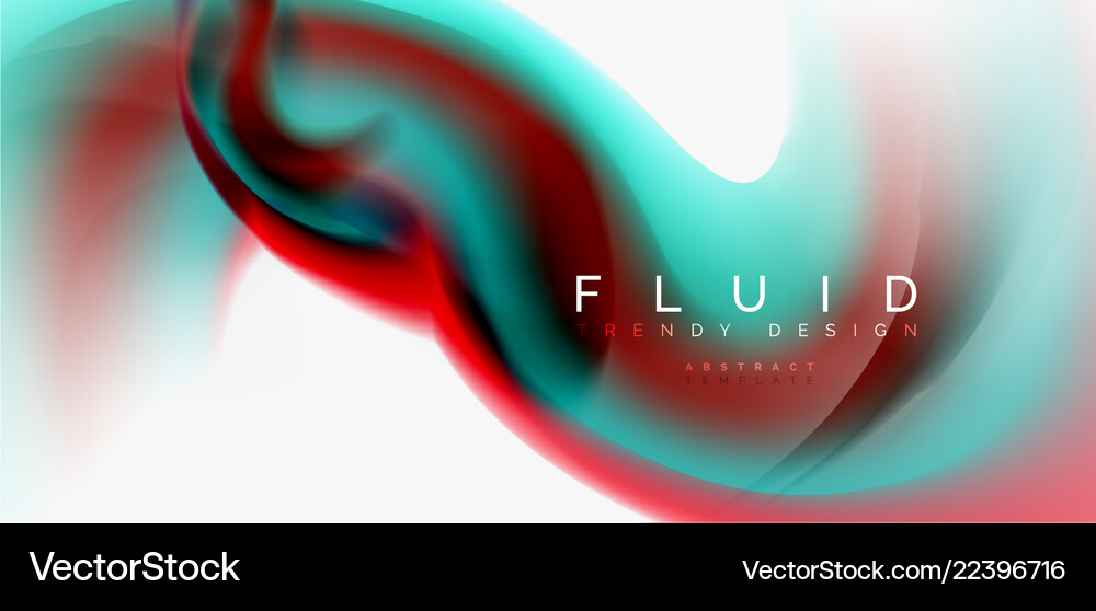 Color flowing wave trendy liquid design template Vector Image