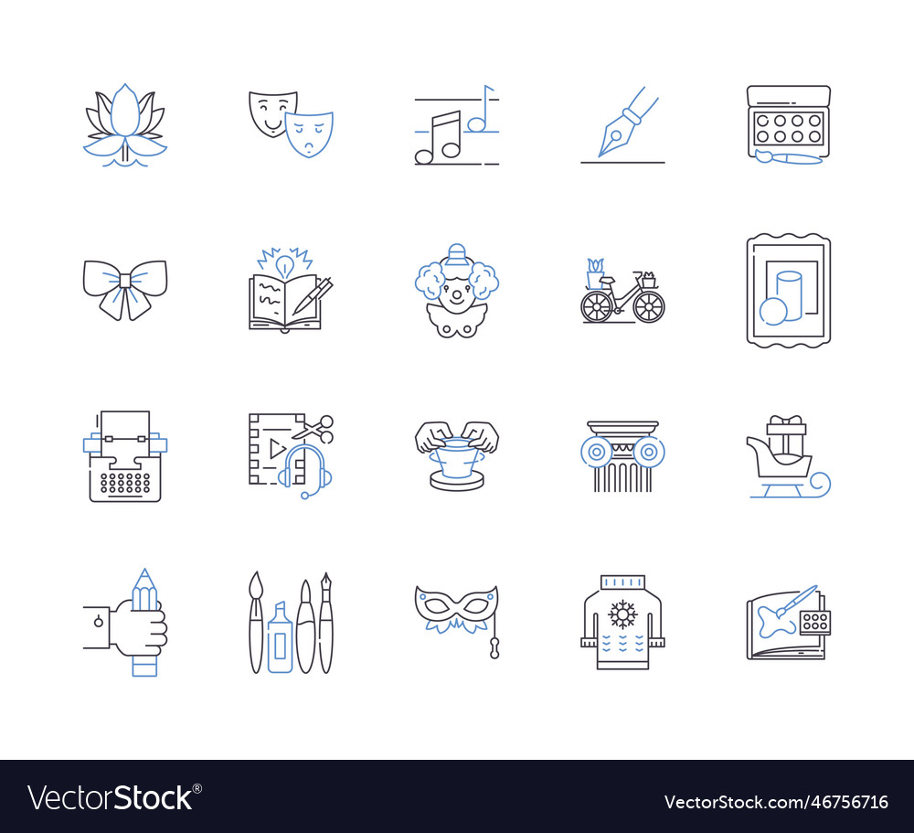 Design thinking outline icons collection Vector Image Design thinking outline icons collection Vector Image