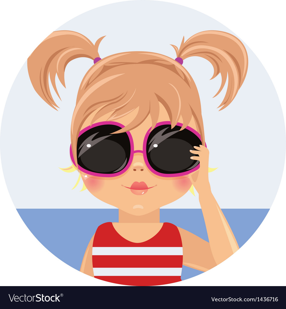 Girl In Glasses Royalty Free Vector Image Vectorstock