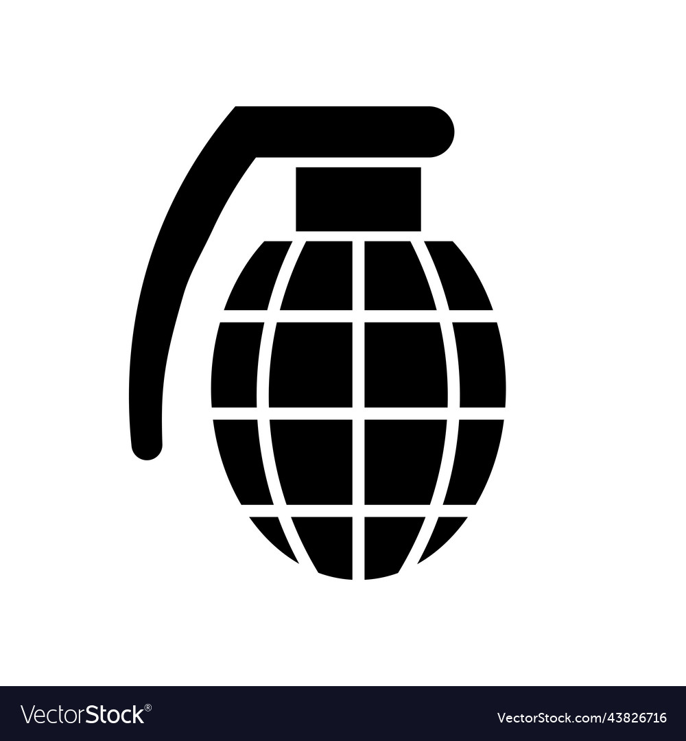 Grenade black icon on white background Royalty Free Vector