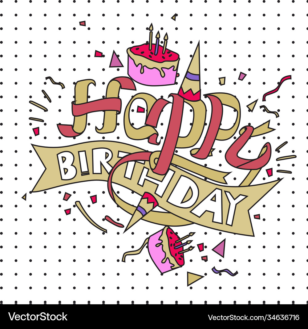 Happy birthday typography design for greeting Vector Image