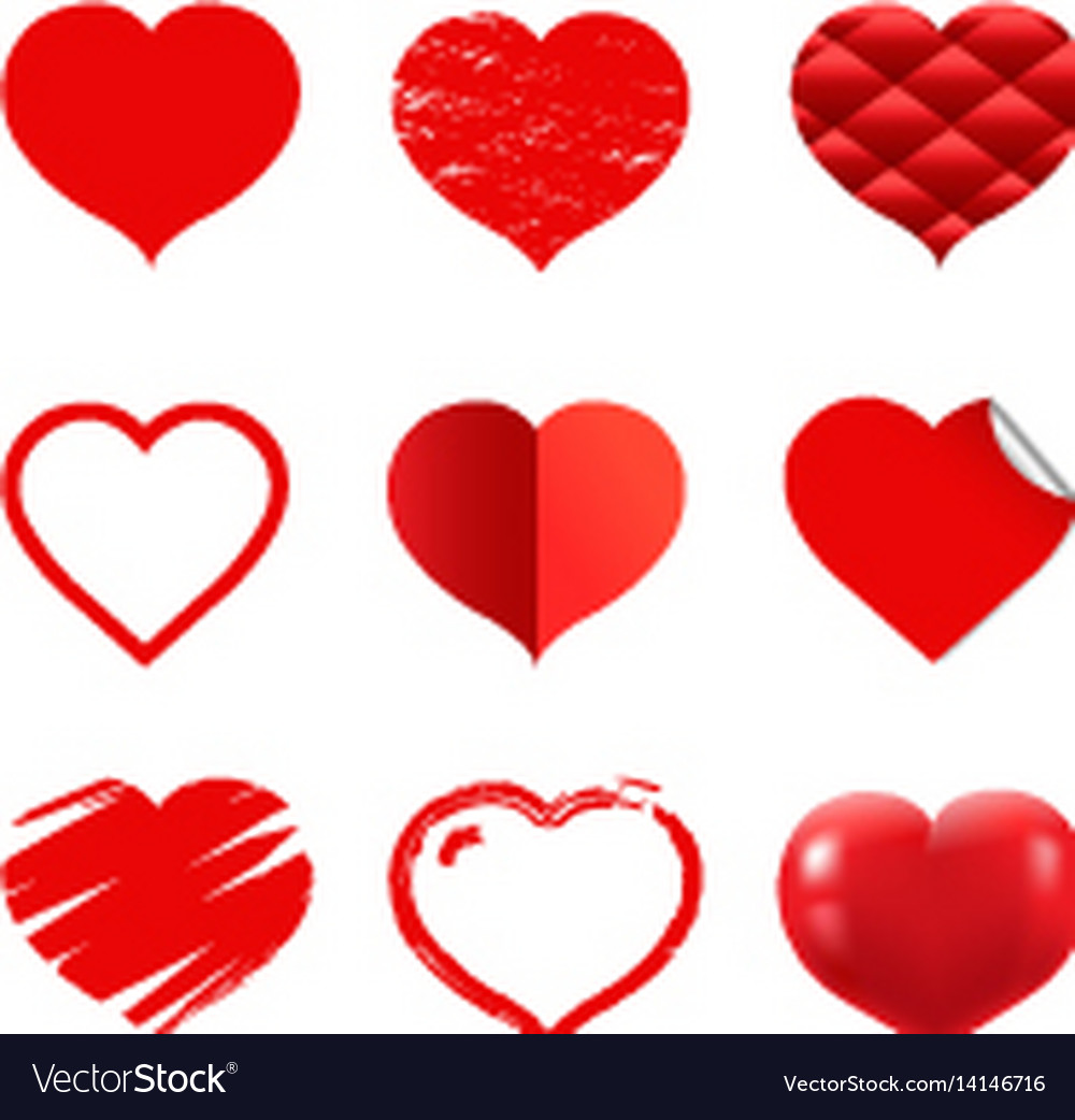 Hearts set Royalty Free Vector Image - VectorStock