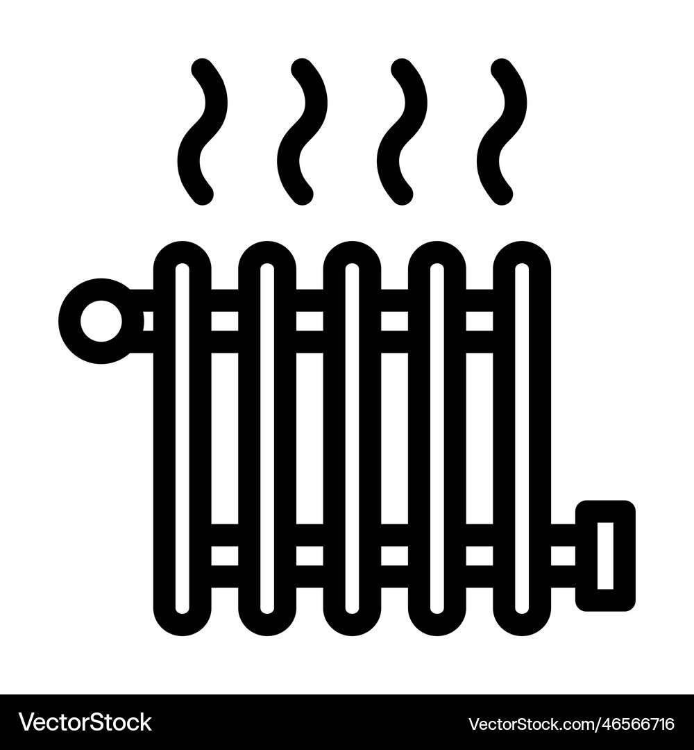 Heat radiator thick line icon for personal Vector Image