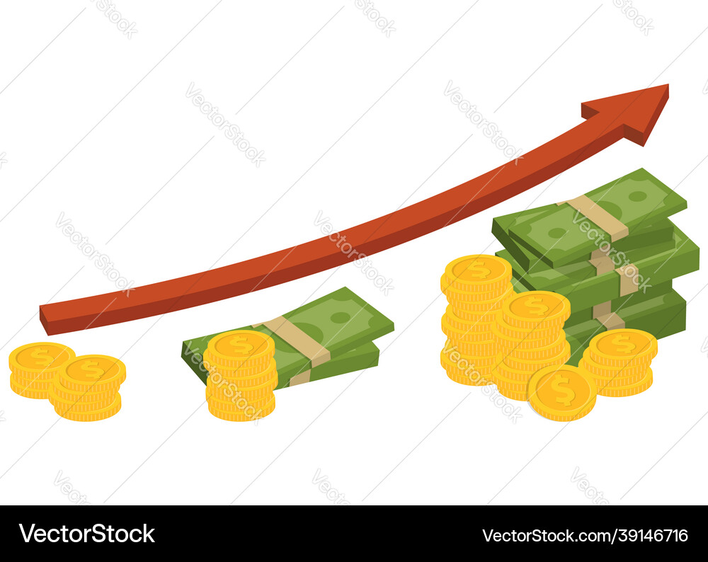Income growth chart banking services financial Vector Image