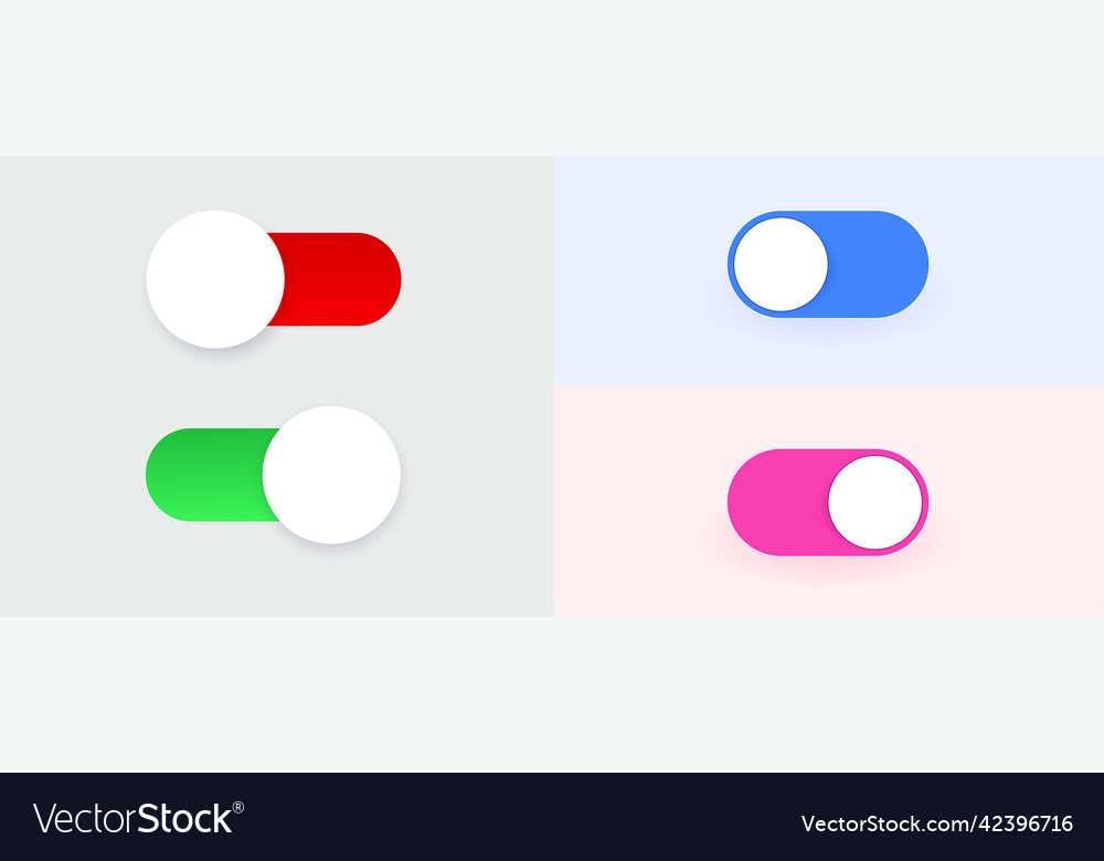 Set of on and off toggle switch buttons modern Vector Image