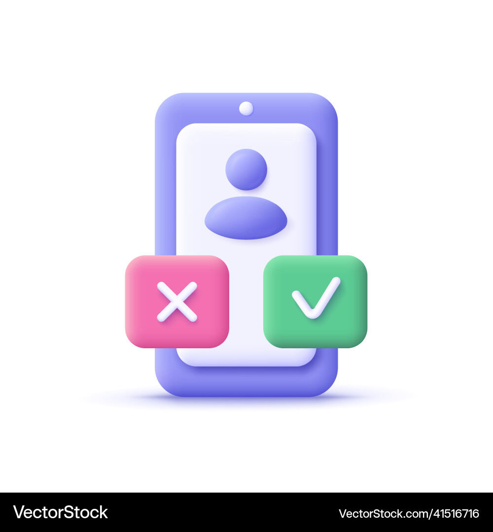 Smartphone with check mark and cross dating Vector Image