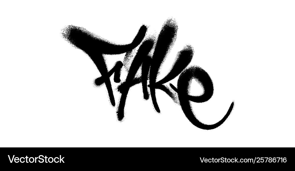 Sprayed fake font graffiti with overspray in black