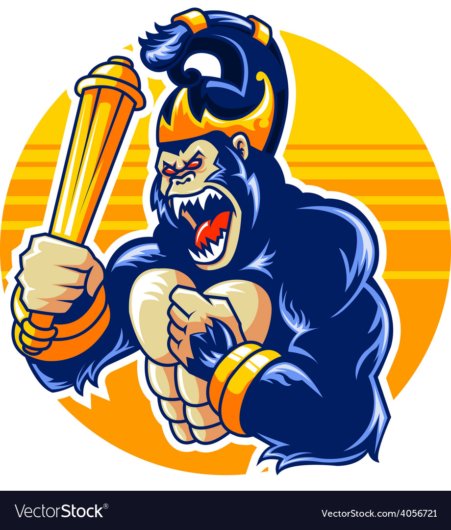 Big ape shadow puppet Royalty Free Vector Image