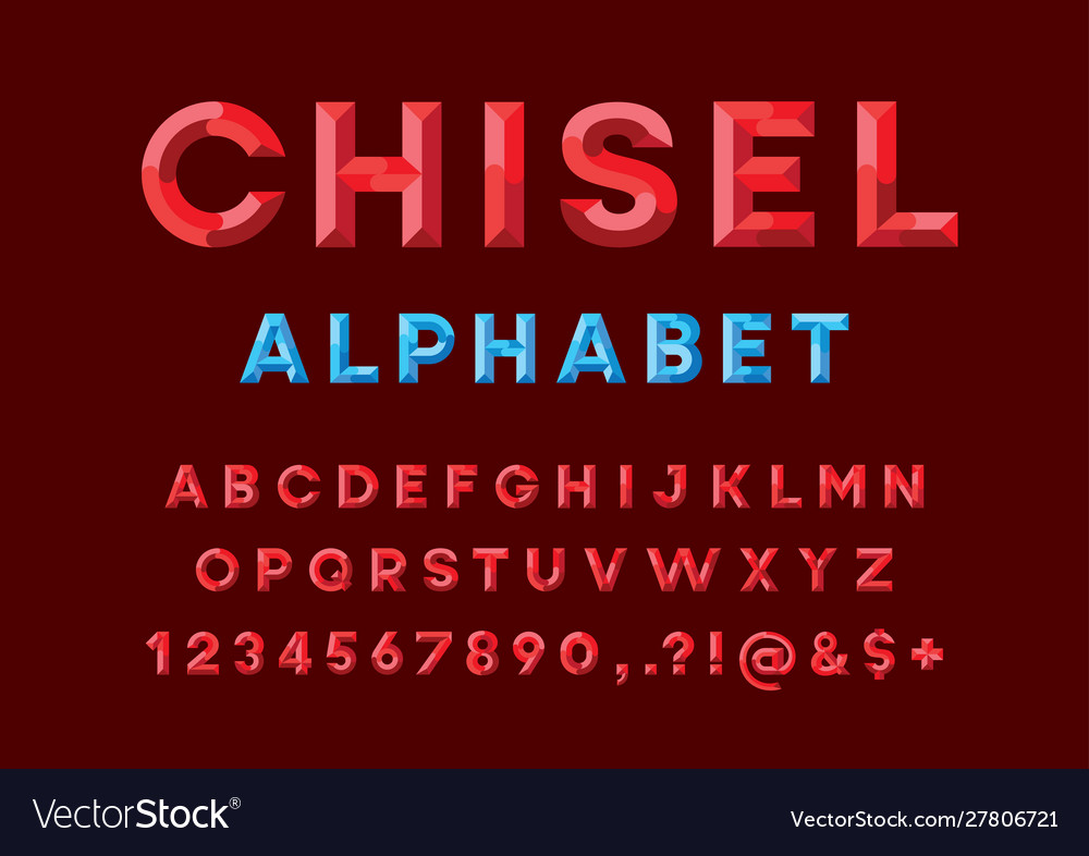 Chisel font Royalty Free Vector Image - VectorStock
