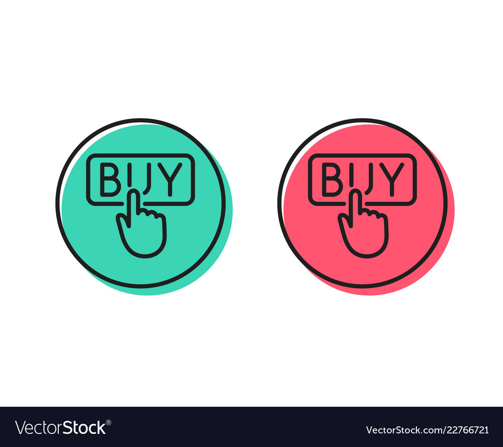 Click to buy line icon online shopping sign Vector Image