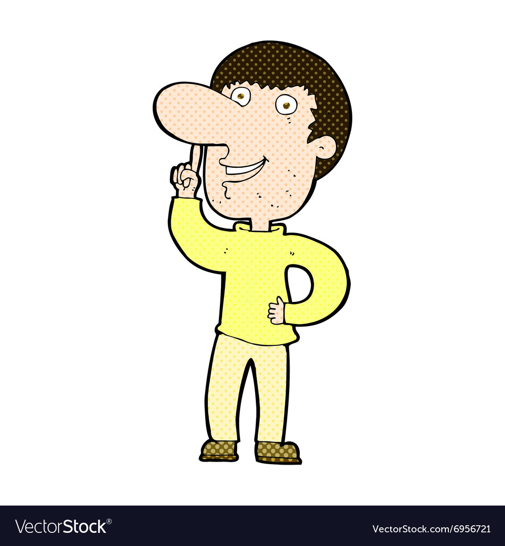 Comic cartoon man with idea Royalty Free Vector Image