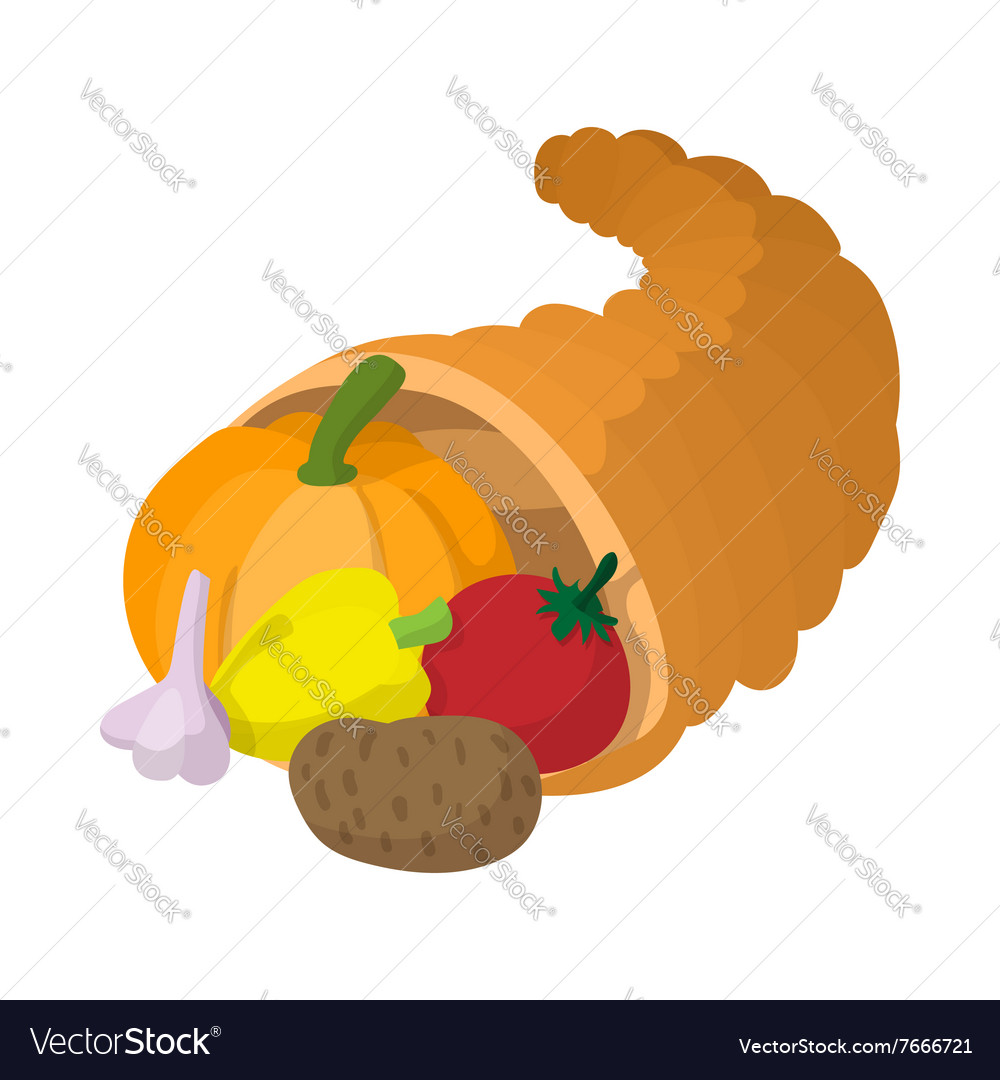 Cornucopia cartoon icon Royalty Free Vector Image