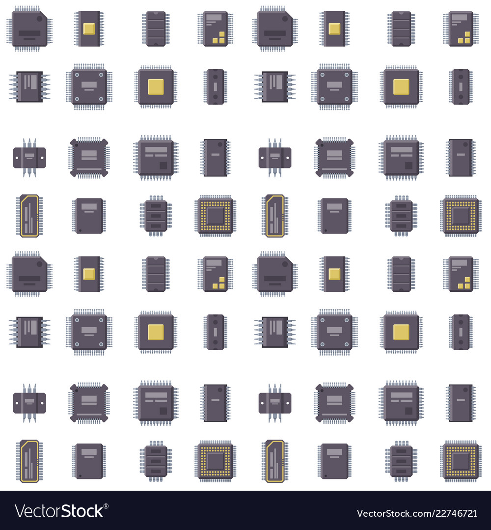 Cpu Microprocessors Microchip Royalty Free Vector Image