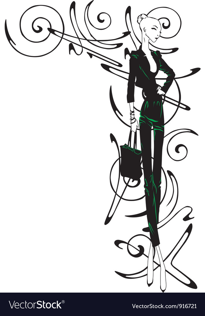 Girl on a background pattern Royalty Free Vector Image