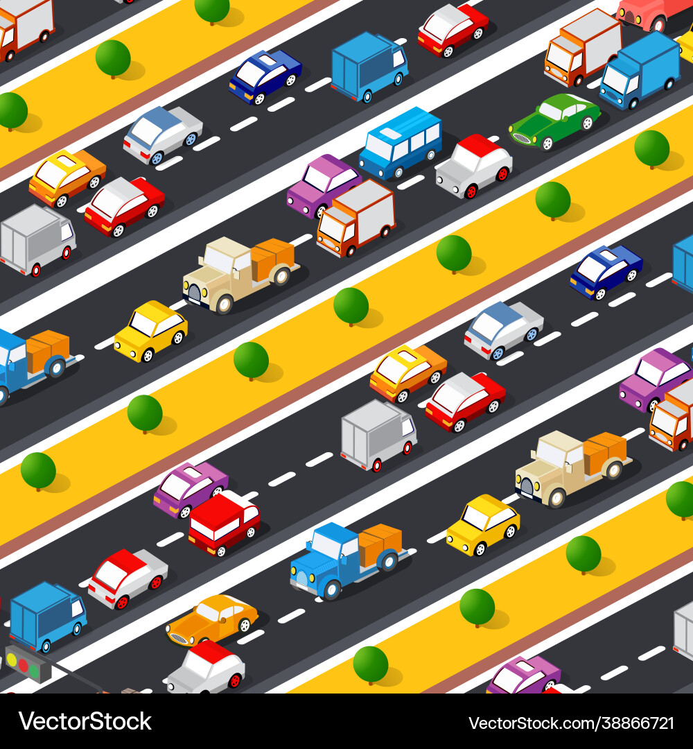 Highway lifestyle city traffic Royalty Free Vector Image