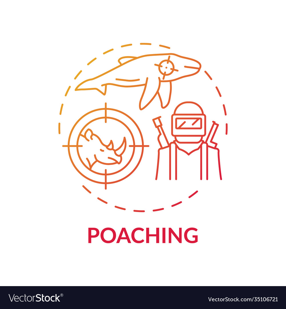 Poaching red gradient concept icon Royalty Free Vector Image