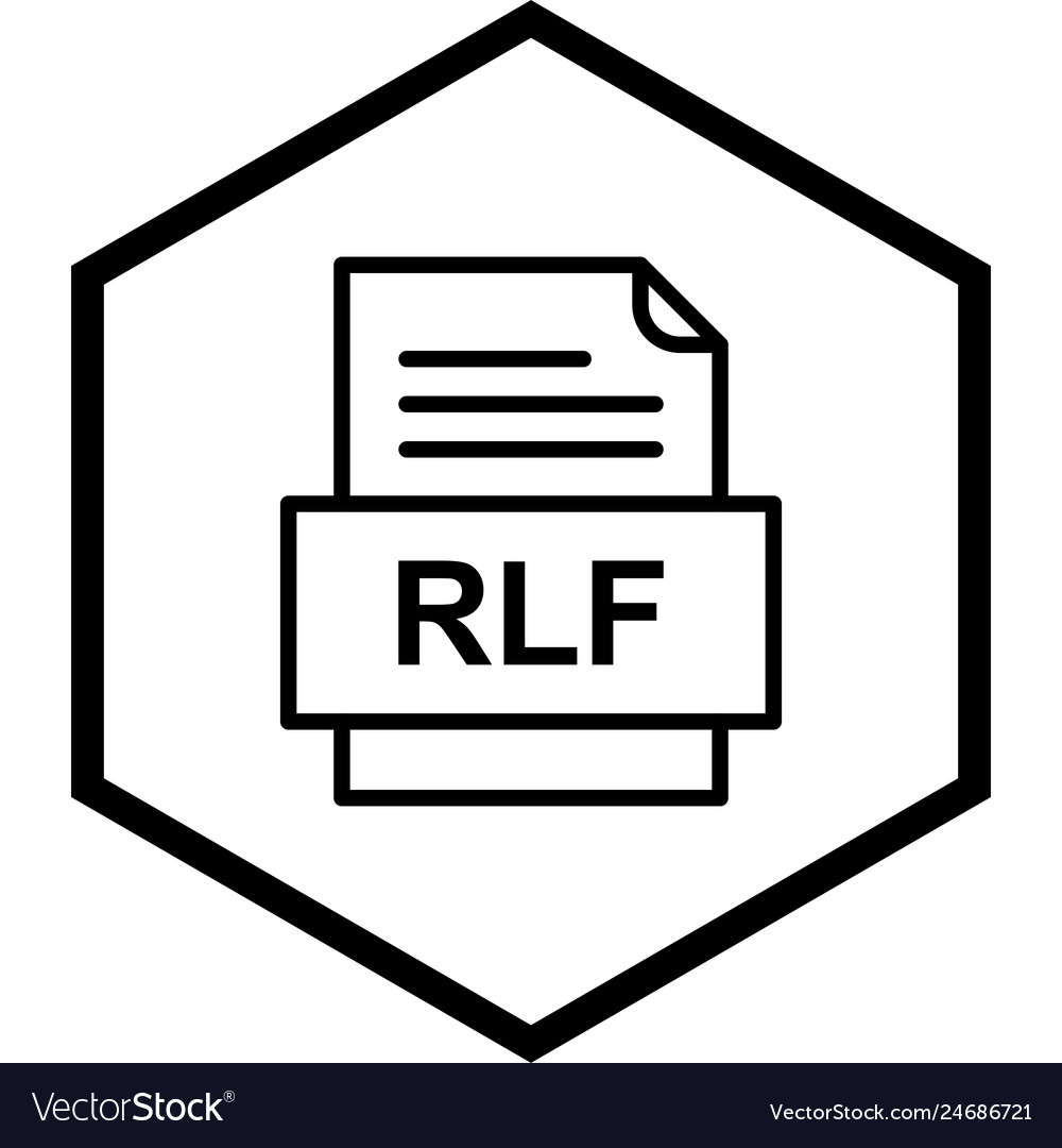 Rlf file document icon Royalty Free Vector Image