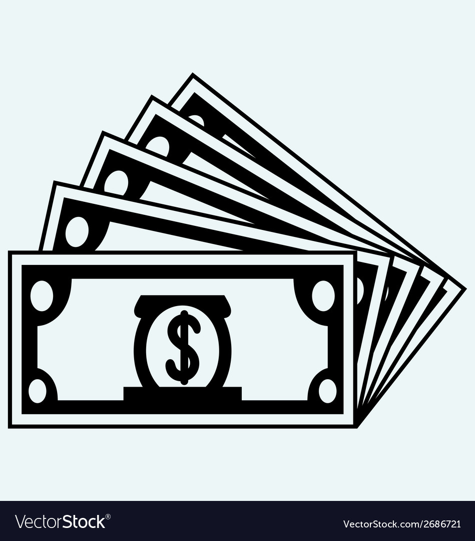 Stack dollars banknotes Royalty Free Vector Image