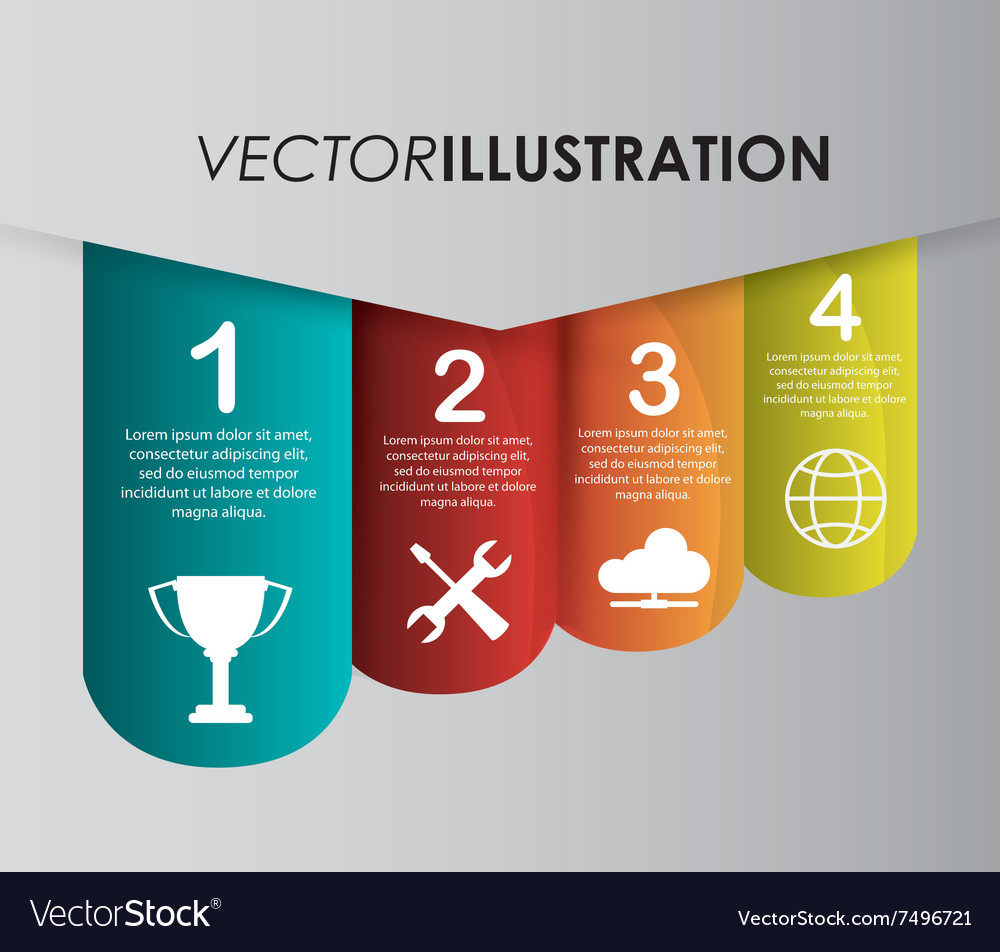 Steps icons design Royalty Free Vector Image - VectorStock