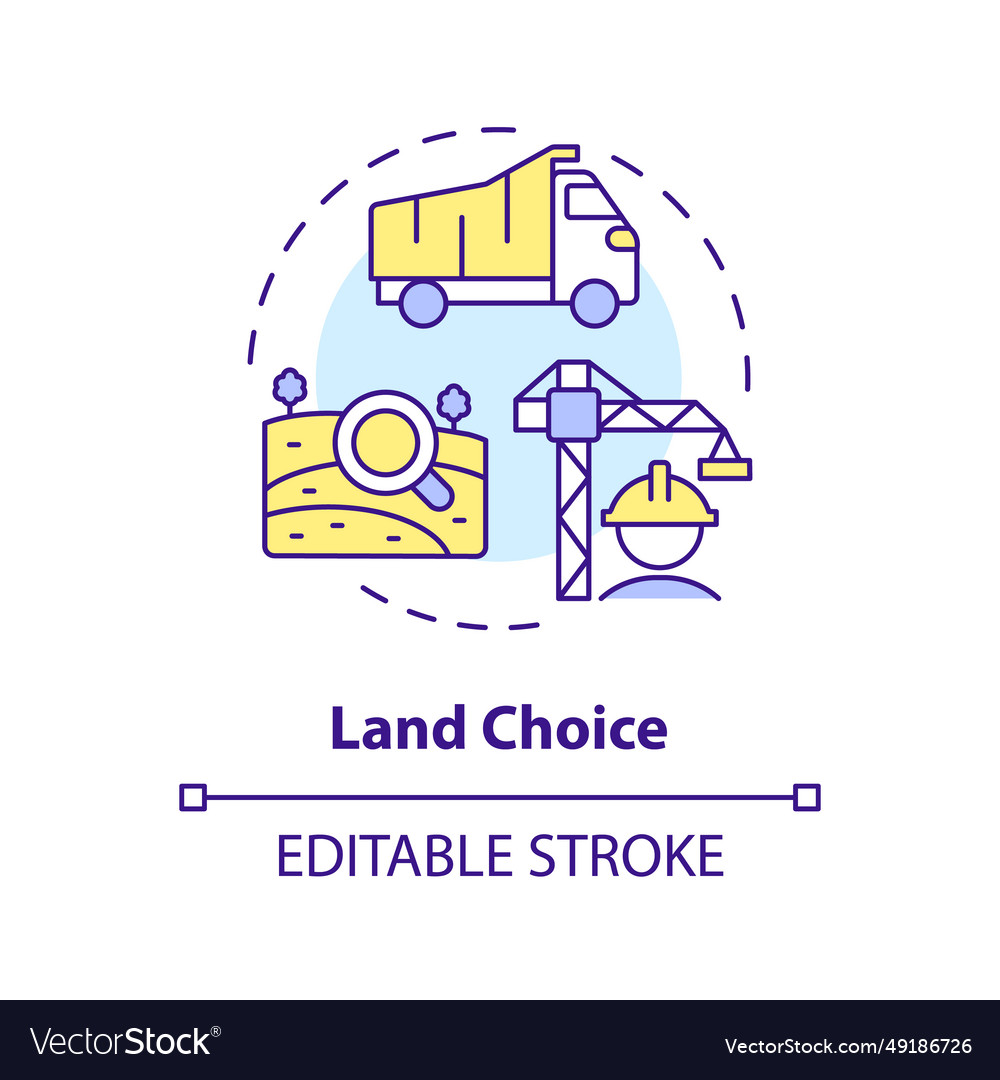 2d thin linear icon land choice concept Royalty Free Vector
