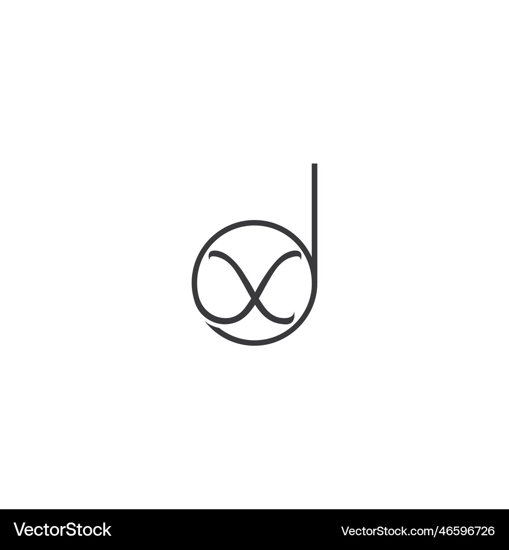Alphabet letters monogram logo dx xd d and x Vector Image