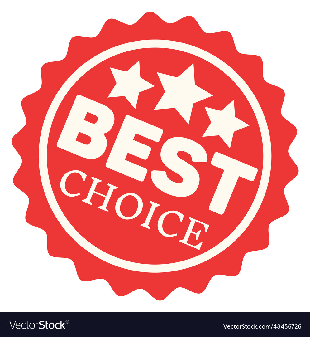 Best choice round badge red premium label Vector Image Best choice round badge red premium label Vector Image