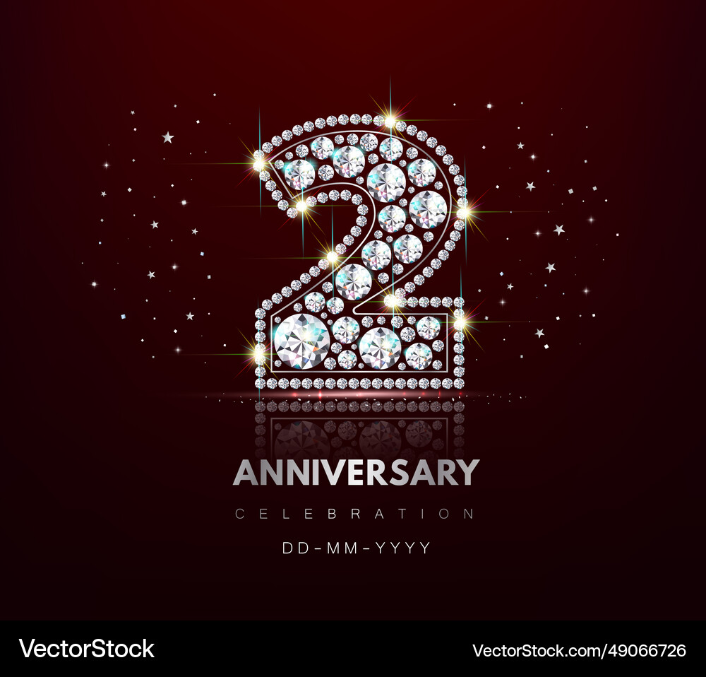 Birthday numbers anniversary two year eps10 Vector Image