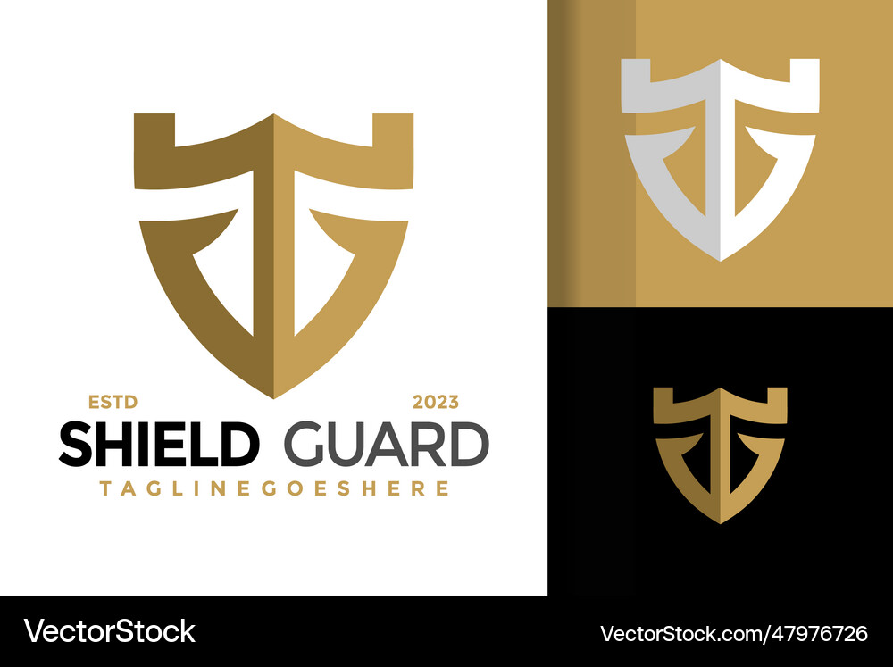 Castle shiled guard logo design symbol icon Vector Image