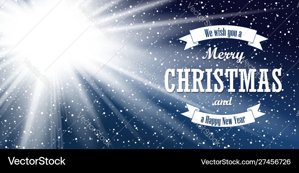 Christmas blue background merry happy Royalty Free Vector