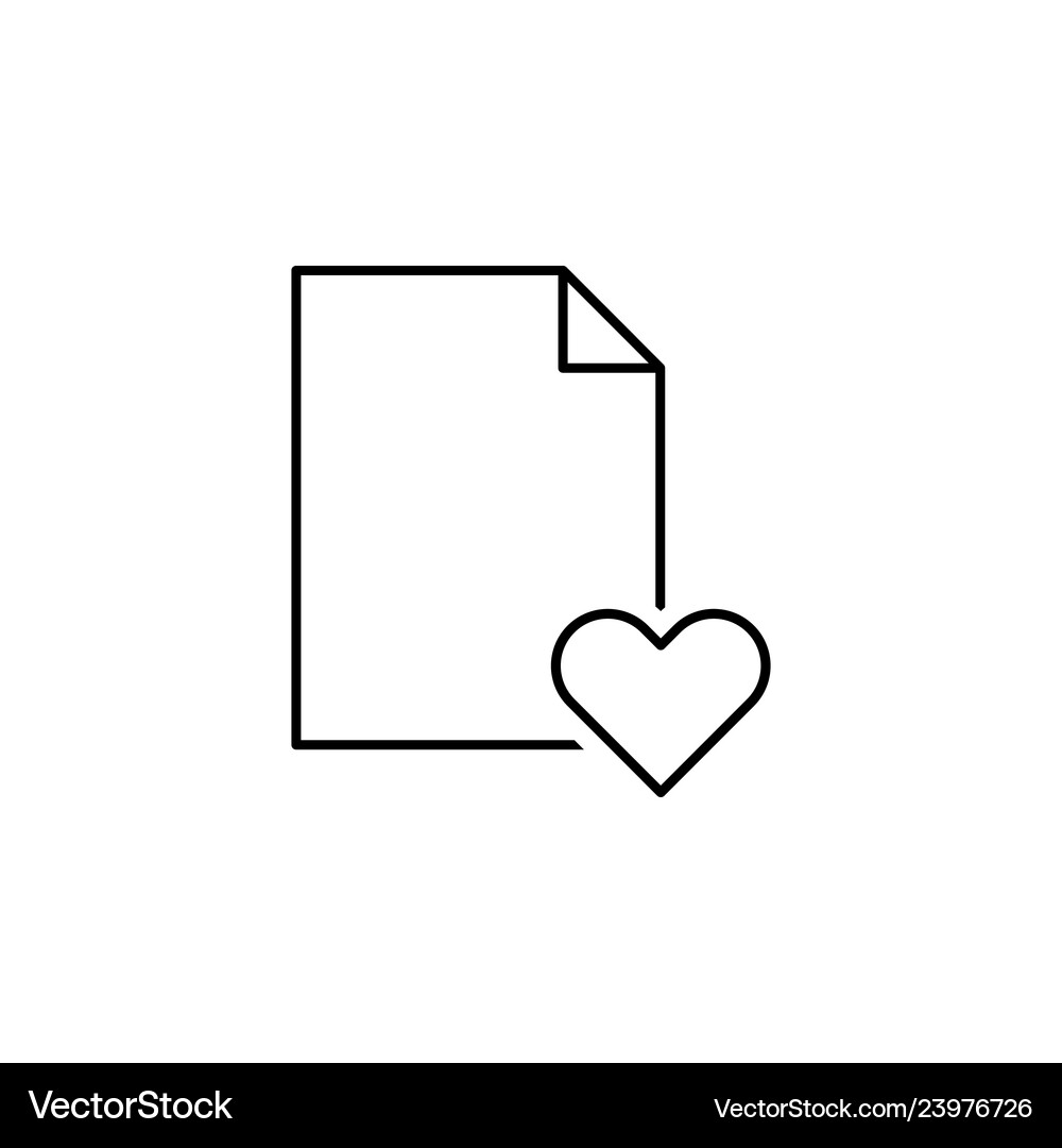 Document paper favorite outline icon signs Vector Image