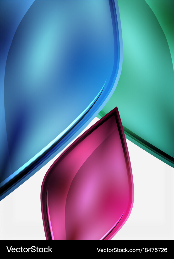 Glossy glass shapes abstract background Royalty Free Vector