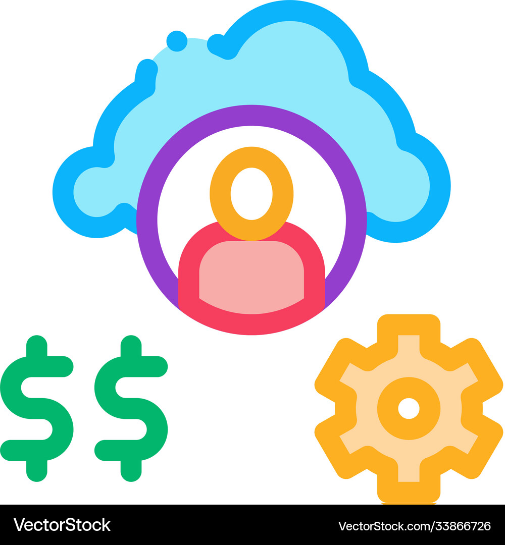 Human working for money icon outline Royalty Free Vector